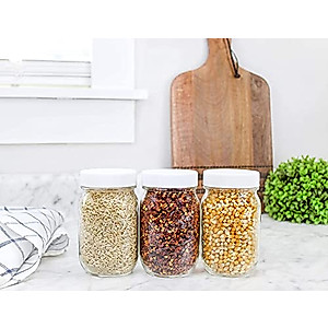 Cornucopia White Plastic Standard Mason Jar Lids (24-Pack); Regular Mouth Lined Storage Caps