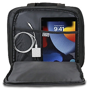 USA Gear Projector Case - Projector Bag Compatible with DBPOWER, ViewSonic PJD5134, Dr. J HI-04, PVO Portable Projector and More Movie Projector - Scratch Resistant & Customizable Interior (Green)