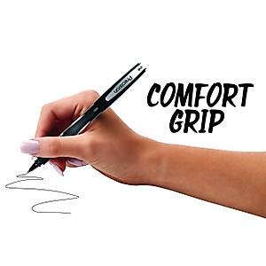 INC R2 PRECISION ROLLERBALL 0.5 MM Tip Ultra Fine Point 12 Count Comfort Grip R-2 Precision Pens with Free Flowing Liquid Ink for Smooth Writing, Premium Black Ink Pens for Home, School or Office