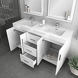 Alya Bath Ripley Bathroom Vanity, 60", White