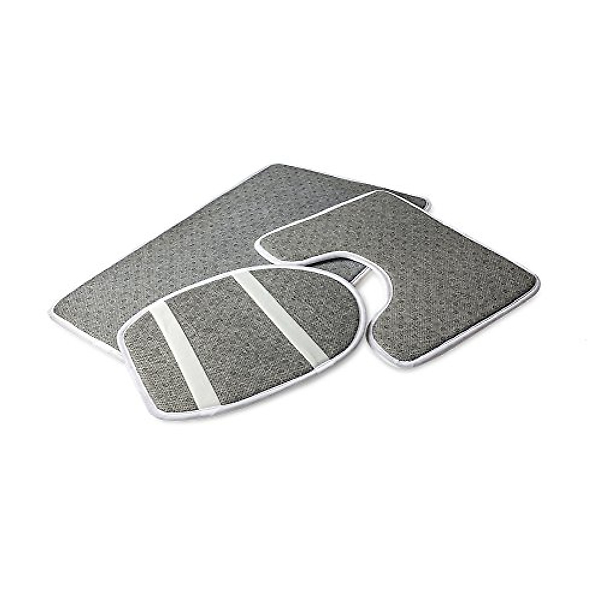 HUGS IDEA Classic Black and White Striped Zebra Bath Mat Set with Rug/Contour/Lid Cover Absorbent Doormat (3 Piece)