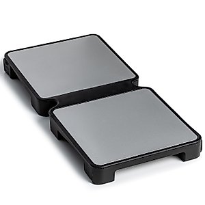 HotMat Connect Food Warmer Tray - Foldable with Silicone and Adjustable Temperature - Modular Compact Warming Plate for Home Dinners, Parties and Buffets - Black, 2-Dish (1-Pack)