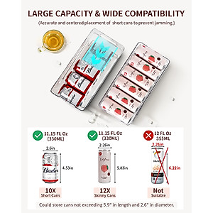 Zyerch 2 Pack Rolling Soda Can Dispenser for Refrigerator with 1 Pack Ice Ball Maker, Pantry Organization and Storage 2-Layer Beverage Holder for Fridge, Clear