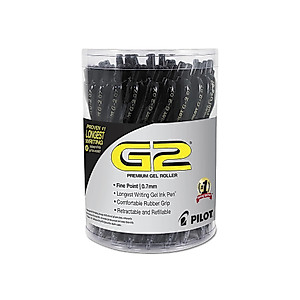 Pilot 84065 G2 Premium Retractable Gel Ink Pen, Refillable, Black Ink, Fine/0.7mm, 36/Pack