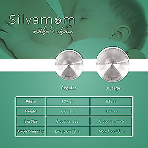 Silvamom® The Original Silver Nursing Cups | Nipple Shields for Nursing Newborn Breastfeeding | 925 Silver | Nickel Free | Newborn Essentials Must Haves | Soothies and Protect (Regular Size)