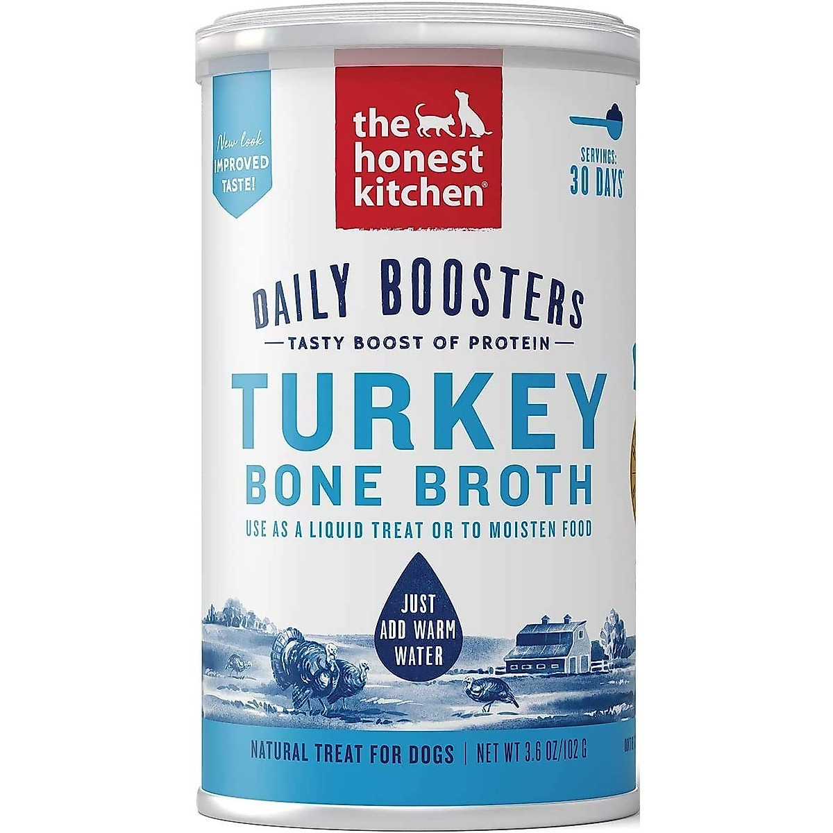 Aurora Pet Bundle Set (3) The Honest Kitchen Daily Boosters Instant Turkey Bone Broth with Turmeric Plus AuroraPet Wipes