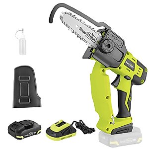 SnapFresh Mini Chainsaw Cordless, 5 Inch Electric Chain Saw Portable Handheld Chain Saw With 2.0Ah Battery & Fast Charger, Security Lock, for Tree Branches, Courtyard Garden