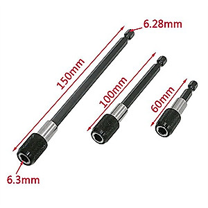 Eyech 3Pcs 1/4 Inch Hex Shank Magnetic Drill Bit Extension Quick Release Screwdriver Nut Drill Bit Holder Extension Kit Set for Impact Driver Bits -2/4/ 6 Inch Length