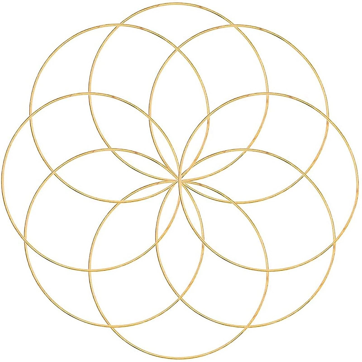 Outuxed 8pcs 10inch Metal Crafts Hoops Wreath Macrame Creations Ring for DIY Crafts Dream Catchers, Floral Macrame Hoop for Wedding Decor, Wall Hanging Craft, Gold