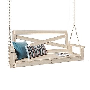 Porchgate Amish Heavy Duty 700 Lb Boardwalk Porch Swing W/Chains (5 Foot, Unfinished)