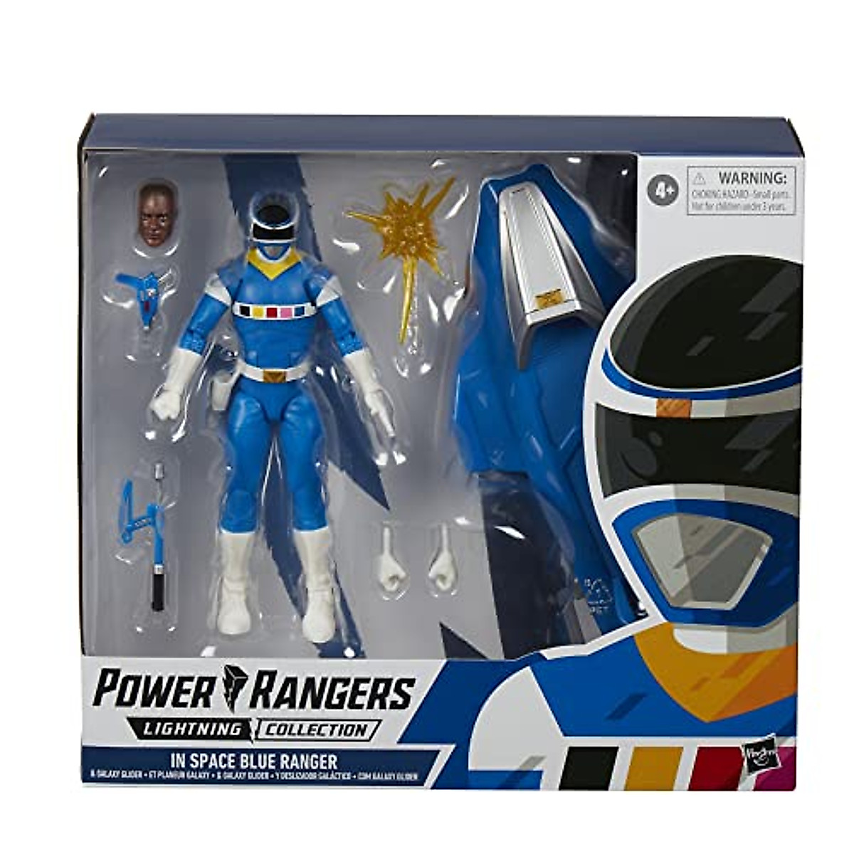 Power Rangers Lightning Collection in Space Blue Ranger & Galaxy Glider 6-Inch Premium Collectible Action Figure Toy, Multiple Accessories