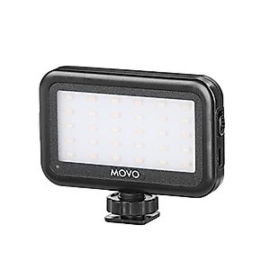 Movo LED-30 Mini LED Light Panel with Adjustable Brightness and Rechargeable Battery - Portable Light Perfect for Photography, Videos, and More