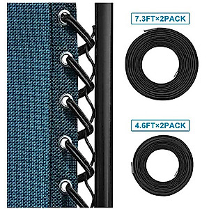 Four Seasons BeiJiaEr Zero Gravity Chair Heavy Duty Universal Replacement Cords (4.5 mm) Laces Bungee Elastic Patio Recliner Lounge Chair Repair Stretch Cords (4 Cords) (Black)