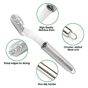 ESRE Stainless Steel Pepper Core Remover, Jalapeno Pepper Corer Tool Chili Deseeder, Sharp Edge Kitchen Gadget Seed Remover Dishwasher Safe, Slice off Vegetables tops for Barbecue
