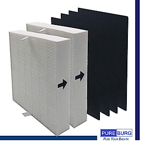 PUREBURG HPA100 True HEPA Replacement Filter Set Compatible with Honeywell HPA090 HPA094 HPA100 HPA104 HPA105 HPA106 Console Series Air Purifiers, Part Number HRF-R1 HRF-AP1 HRF-ARVP100
