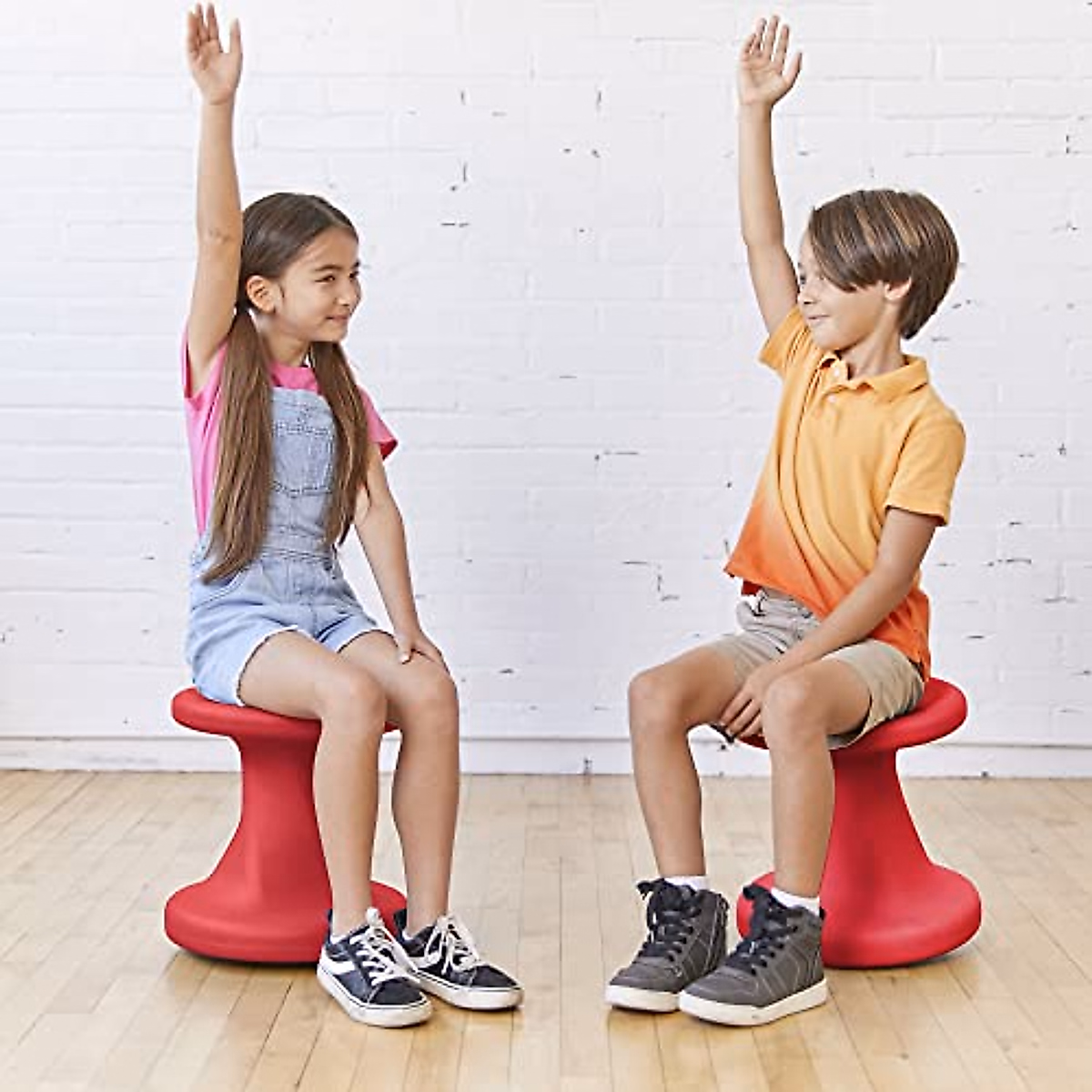 ECR4Kids Twist Wobble Stool, 14in Seat Height, Active Seating, Red