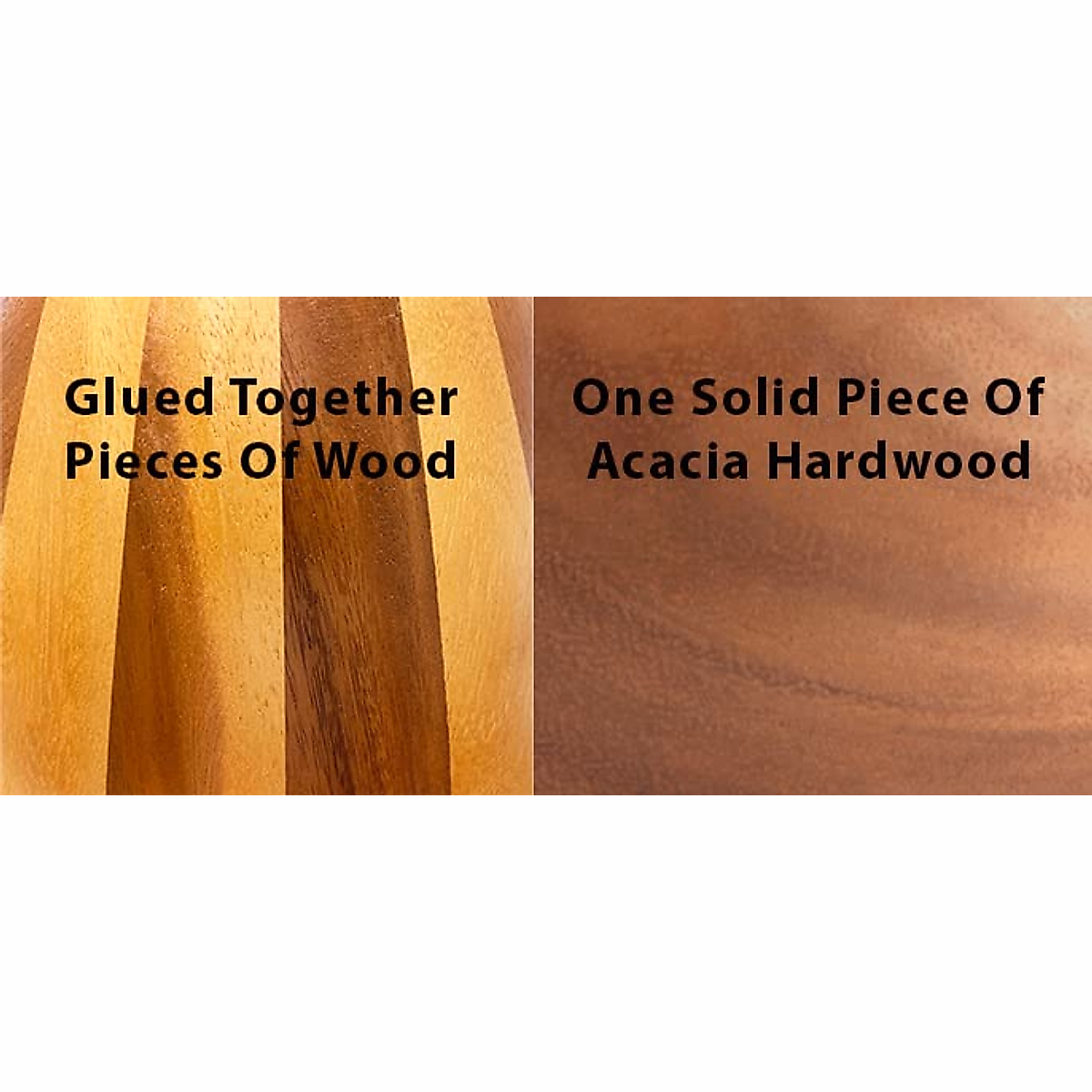 PACIFIC MERCHANTS Acaciaware Acacia Wood Round Calabash Salad Bowl, 10-Inch by 3-Inch, Hand Made From One Solid Piece Of Acacia Wood, Sustainable, Large Fruit Bowl, Popcorn, Pasta