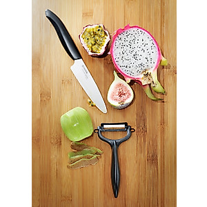 Kyocera Advanced Ceramic Revolution Series 4.5-inch Utility Knife, Black Handle, White Blade - FK-110 WH