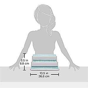 Copco Non-Skid 3-Tier Spice Pantry Kitchen Cabinet Organizer, 10-Inch, White/Aqua