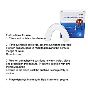 240 Pads/8 Pack Zinc Free Long-Lasting Denture Ad-he-sive Cu-sh1on Denture Ad-he-sive Pad for Secure Hold and Food Seal 120 Pads/4 Pack Apply to Lower and 120 Pads/4 Pack Apply to Upper