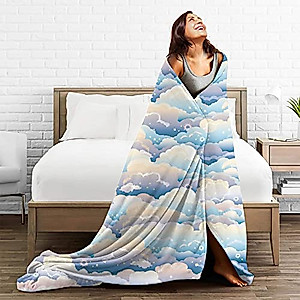 Cute Cloud Soft Lightweight Fleece Throw Blankets Cozy Warm Fuzzy Plush Microfiber Blanket for Sofa Couch Bed All-Season 60"X50"