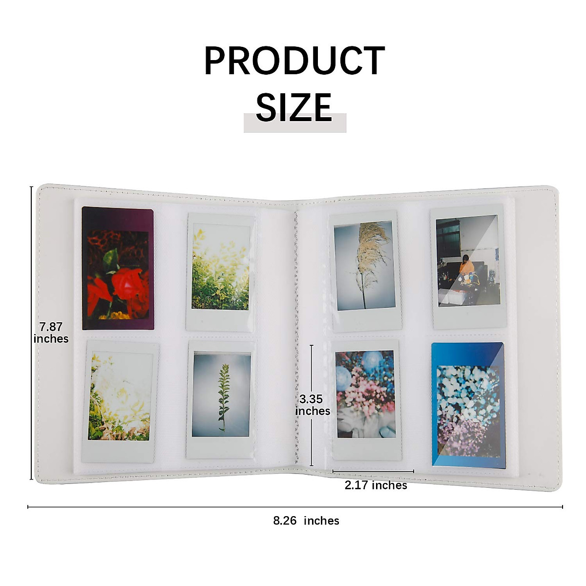 Ruibytree 256 Pockets Mini Photo Album - Fits for Fujifilm Instax Mini 12 Mini 11 Mini 9 Mini 8 Mini 40, Polaroid Snap PIC-300, Kodak Mini 3-Inch Film(white)
