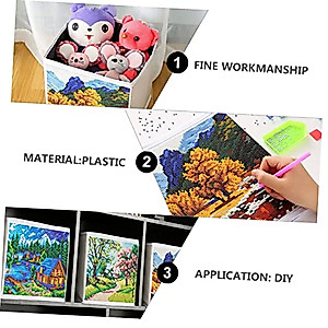 EXCEART Rhinestone Craft 1 Set Box Folding Embroidery Organizer Drill Foldable Beads Art Storage Case Drilling Painting Paintings Kit DIY Diamond Tools Desktop Point Beads Painting Box