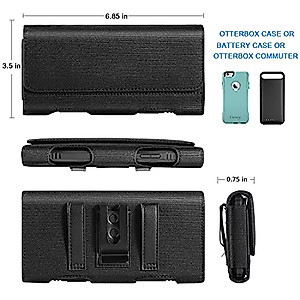 Mopaclle Phone Holster for iPhone 14 Pro Max/ 14 Plus /13 Pro Max/12 Pro Max/Xs Max /11 Pro Max/ 7 Plus 8 Plus 6 Plus Nylon Cell Phone Pouch Belt Clip Holder Case (Fits Phone with Otterbox Case)