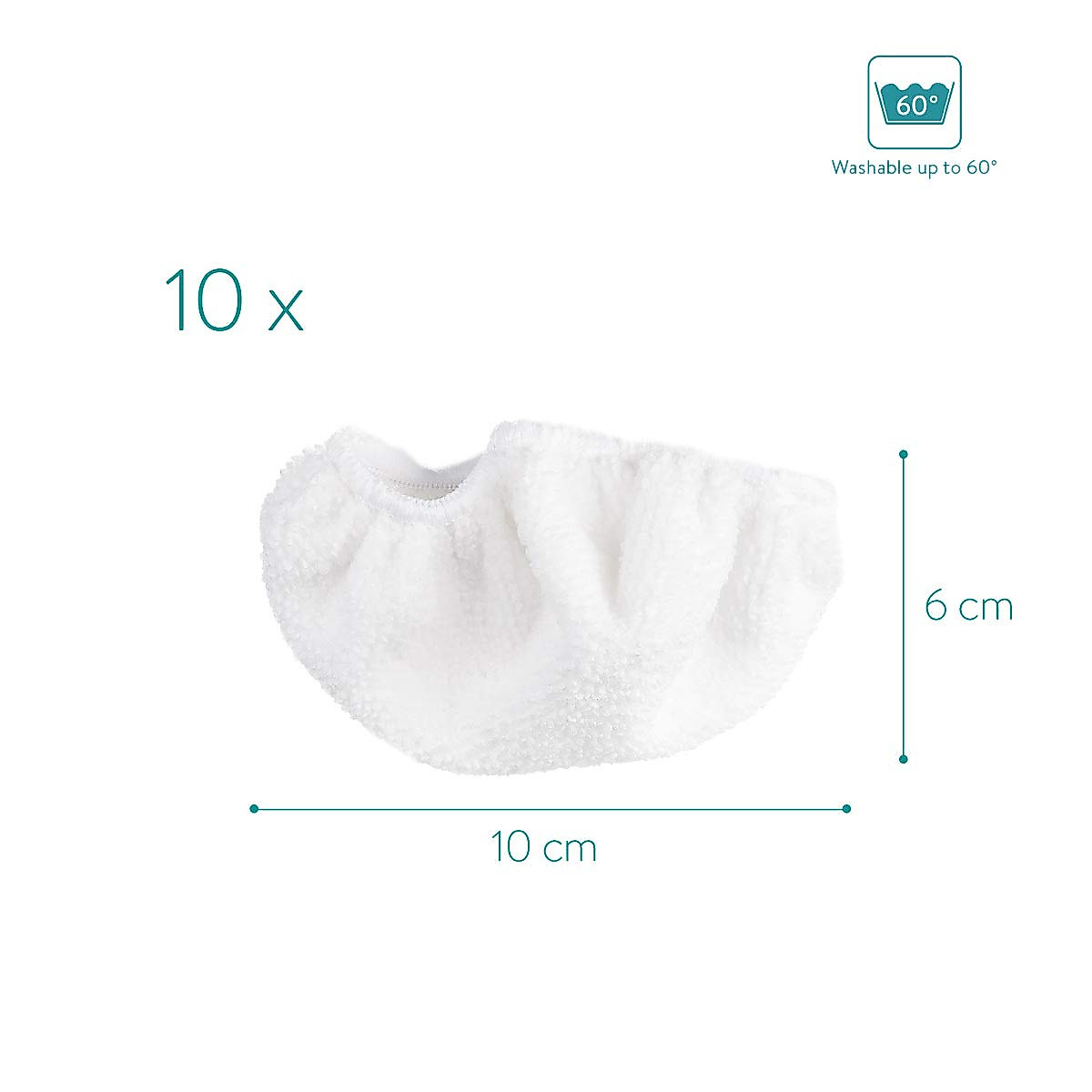 Navaris Microfibre Pads for Steam Cleaner - Set of 10 Replacement Cloths Handheld Steamer 49454 - Washable Wipes for Floor, Wall, Cleaning