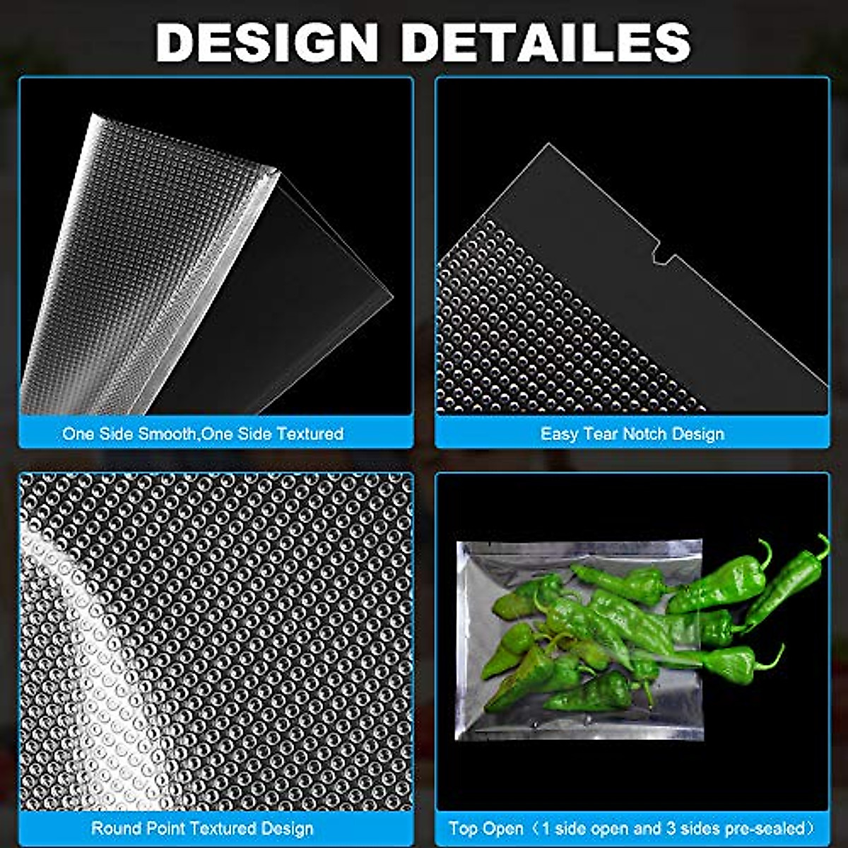 CANLENPK 4x8 Inch/10x20cm Vacuum Seal Bags,Small Precut Food Storage Sealer Bag,Seal Meal Snack Fruit Nut Tea Cookie Bean ,Boil Steam Heat Freezer Sous Vide Grocery Sealable Bag,Commercial Grade Heavy Duty(100PCS)