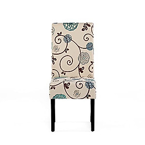 Christopher Knight Home Pertica Fabric Dining Chairs, 2-Pcs Set, Polyester White And Blue Floral