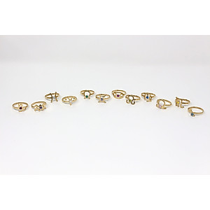 CaliRoseJewelry 10k Yellow Gold Gemini Zodiac Ring for Women with June Birthstone (Size 7)