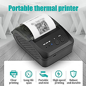 Thermal Label Printer, 203dpi 48mm/s Print Speed Wireless Label Printer for Shipping, Postage, Address, Barcodes, Product Info, Filing No Need Ink Suiteable for Express Delivery, Takeaway(#3)