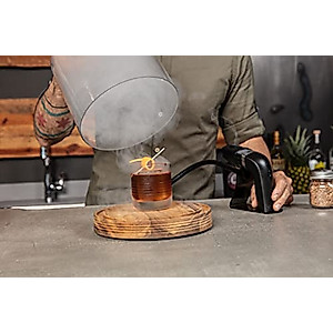 Crafthouse by Fortessa Classic Glass Smoke Cloche for Cocktails/Charcuterie/Drinks/Food with Handheld Smoker and Chips