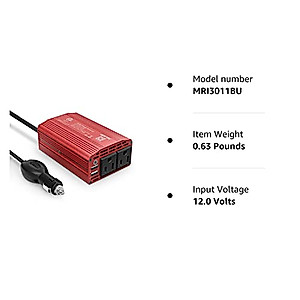 BESTEK 300W Power Inverter DC 12V to 110V AC Car Inverter with 4.2A Dual USB Car Adapter