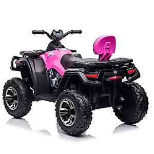 Kids ATV,TAMCO ride on atv 24V 4MD Battery Powered Electric Vehicle w/LED Lights,EVA tire, High & Low Speed, Horn, rechargeable electric Ride on Car for Boys & Girls Gift, Ride on ATV (Pink)