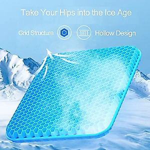 AceJoy Gel Seat Cushion Cooling Pad Double Layers Size 16 * 14 * 1.5 Inches