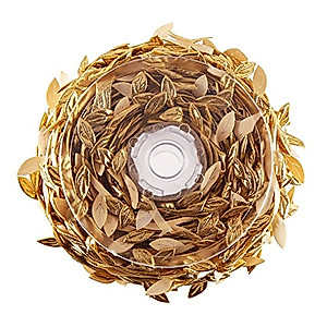 DECORA 36 Yards Artificial Gold Leaf Ribbon Trim for Wreath Making and Christmas Gift Wrapping Wedding Decoration
