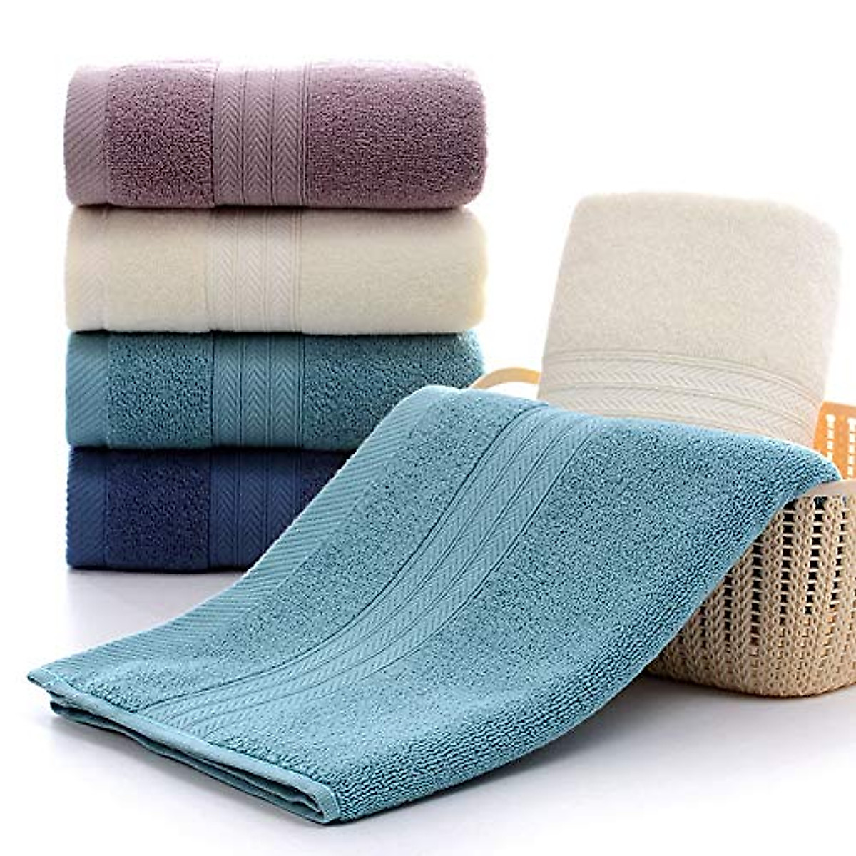 Tian Home Ultra Absorbent & Soft Cotton Hand Towels(4-Pack,14x29inch) for Bath, Hand, Face, Gym and Spa