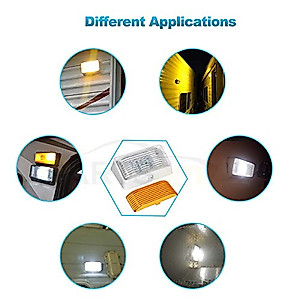 Partsam Rectangle LED RV Porch Light with On/Off Switch, RV Exterior Utility Light Lighting Fixture Cover Replacement for RVs Motorhome Campers, 12V, 5th Wheels, Clear and Amber Lenses Removable