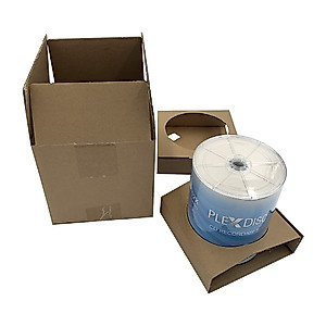 PlexDisc CD-R 700MB 52X White Inkjet Hub Printable Recordable Media - 100pk Blank CDs for Burning Music, Data, Photos, CDR Discs, Writable CD, Empty CD-R, (No Container) FFB