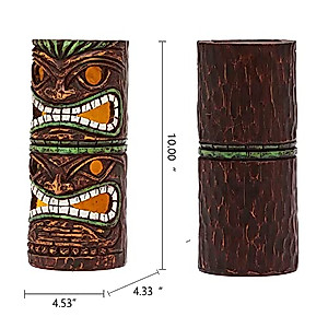 Yiosax Outdoor Garden Decor-Double Tiki Totem Statues Solar Lights Waterproof Decorative Yard Patio Decorations