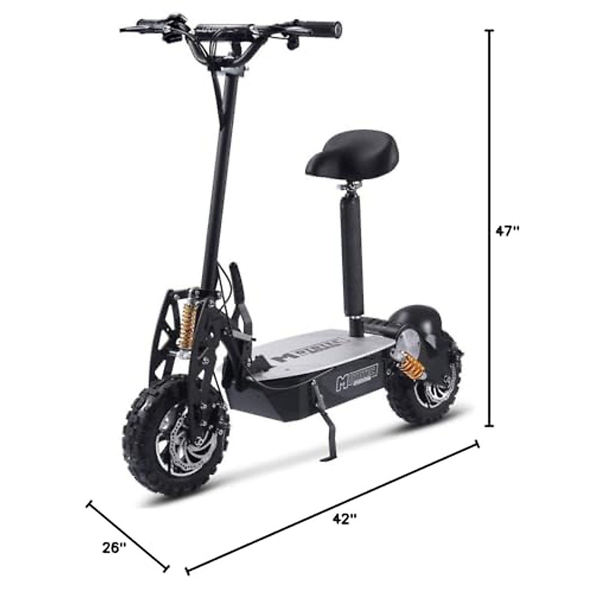 MotoTec 2000w 48v Adult Electric Scooter with Quick Release Seat, Foldable Locking Frame, Top Speed 30mph,Citycoco Scooter with Large 11 in Off-Road Tires, Economy Mode.