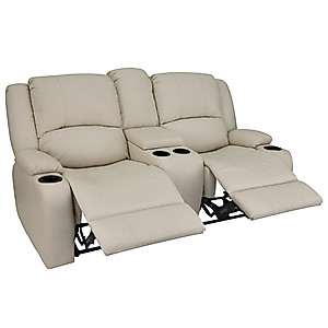 RecPro RV 70" Powered Sofa Recliner & Console | Loveseat with Cupholders | Ultrafabrics Brisa (Birch)