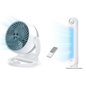 Dreo Nomad One Tower Fan Home Bedroom Fan - Quiet Cooling Fans to Circulate Air for Entire Room, Adjustable, Energy-Efficient, Portable