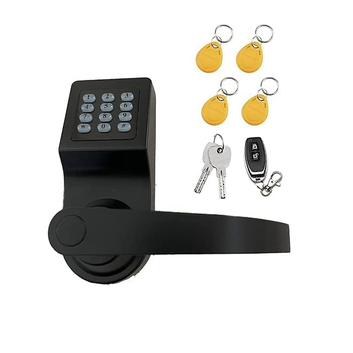 Colosus Electronic Trusted Digital Keyless Door Lock, Keypad – Smartcode Security, Grant & Control Access for Home, Office (Black - 4 Key Fobs)