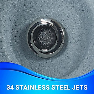 Essential Hot Tubs 34-Jet Lakeside EX Hot Tub, Seats 5, Lounger Seating with 2 Oversized 14-Port Jets, Powered by 5-Peak HP Pump, Gray Granite/Charcoal Gray