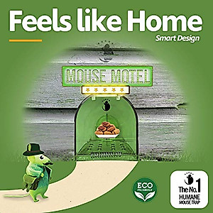 Motel Mouse Humane Mouse Traps No Kill Live Catch and Release 2 Pack - Reusable, Easy to Use & Clean, No Touch Release, Sensitive Includes Cleaning Brush, Instruction Manual & Video - Mousetrap Indoor