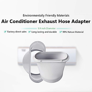 Connector for Connecting Window Sealing Plate with Oval Vent and Air-Conditioning Exhaust Hose with Dia 5.9'', Air Conditioner Exhaust Hose Adapter,Portable Exhaust Hose Tube Connector