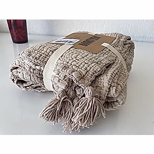 100% Cotton Muslin Throw Blanket, 4 Layers Bedspread, Soft Turkish Cotton Muslin Bed Cover, Reversible Coverlet, Mink (Throw 47x71-120x180cm)